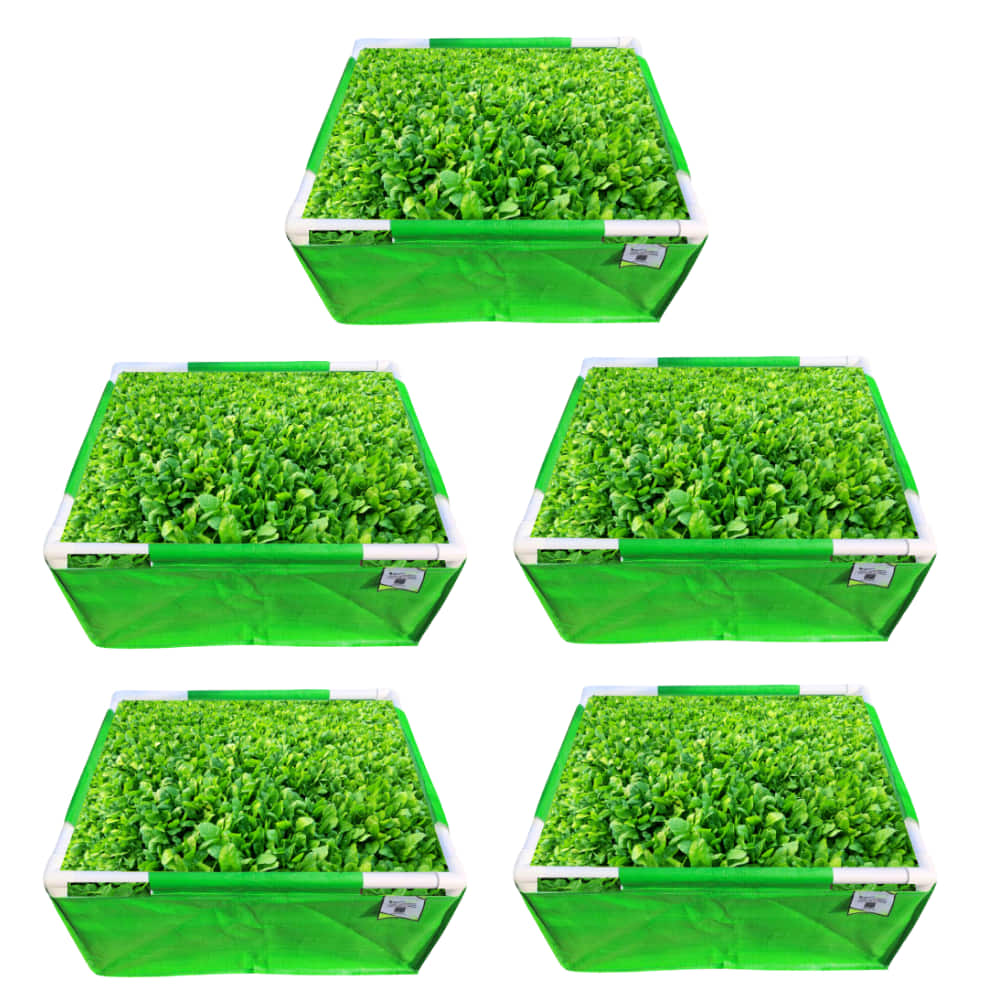 OrganicBazar 24x18x12 Rectangular Grow Bags with PVC Support Pipes for