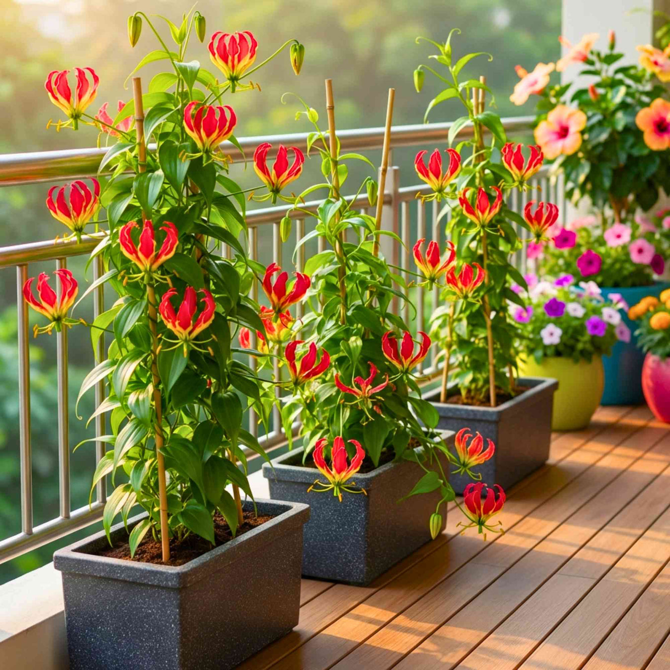 Gloriosa superba (Flame Lily/Glory Lily) Flower Bulbs (05N) Exotic Cli ...