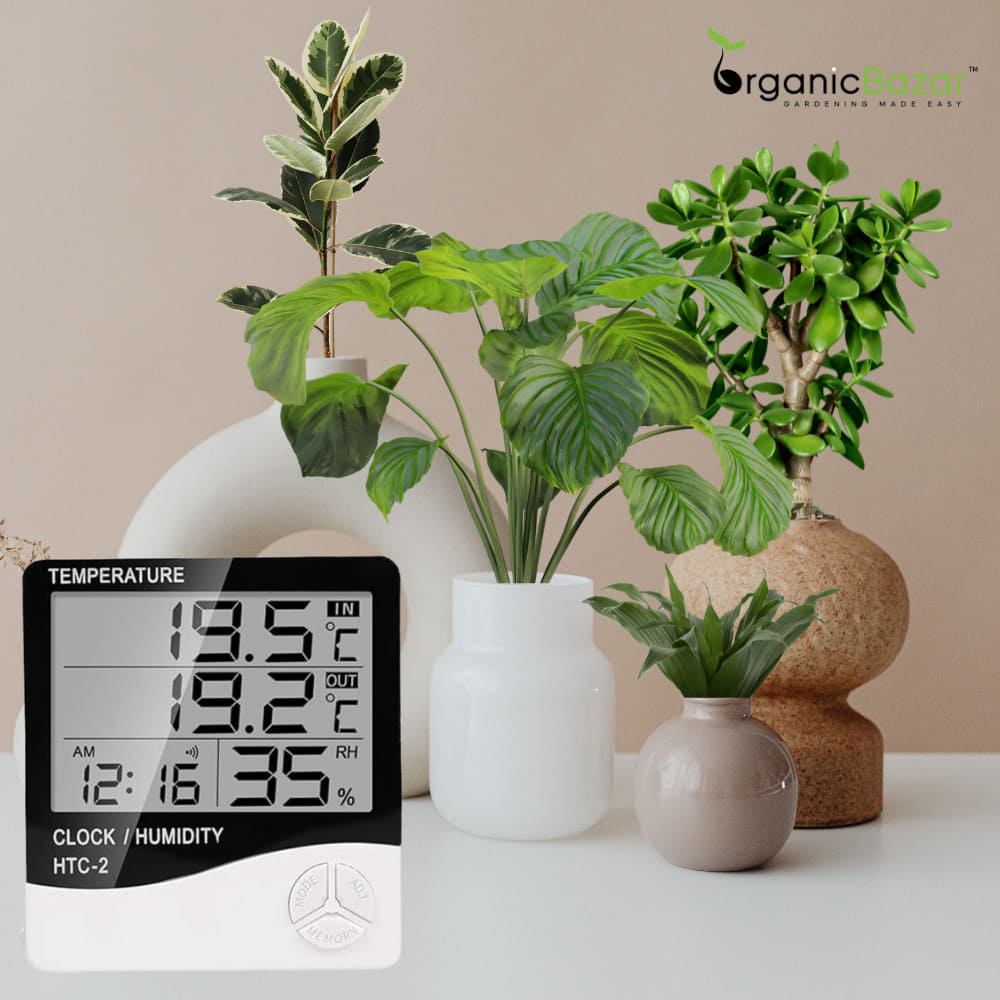 HTC-2 Digital Hygrometer Thermometer Humidity Meter clock with Sensor ...