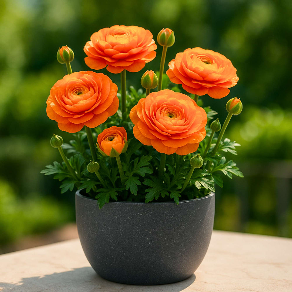 Buy Best Quality Ranunculus Orange Flower Bulbs Online : Organicbazar