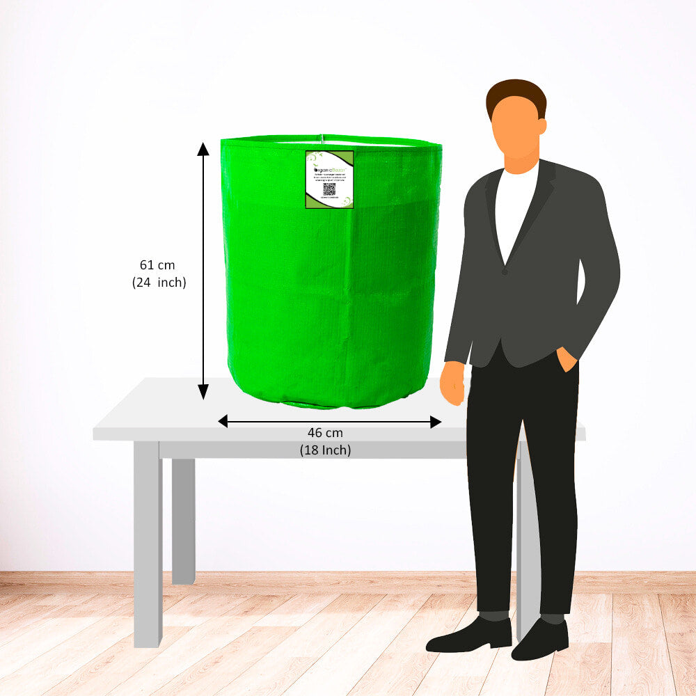 OrganicBazar 18X24 Tree Grow Bag for Home Gardening, Premium HDPE 260