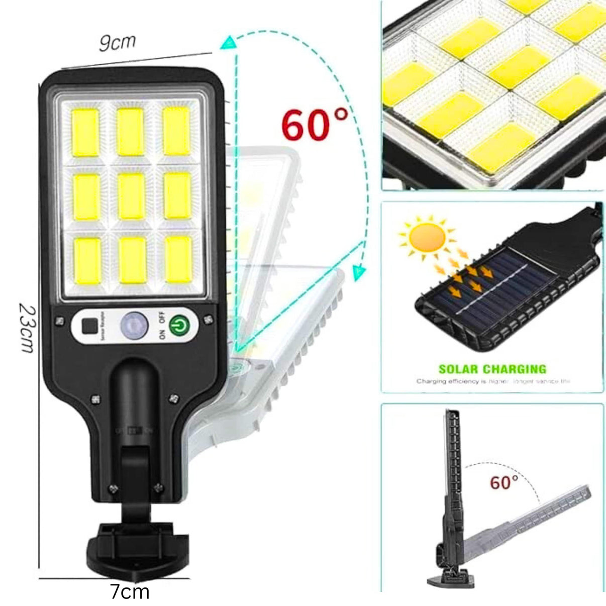 Solar LED Street Lamp Light with Motion Sensor for Outdoors – Organicbazar