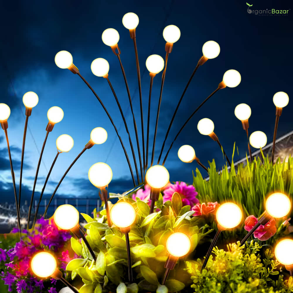 Solar Garden Light, 6 LED Firefly Lamp (Pack of 2)