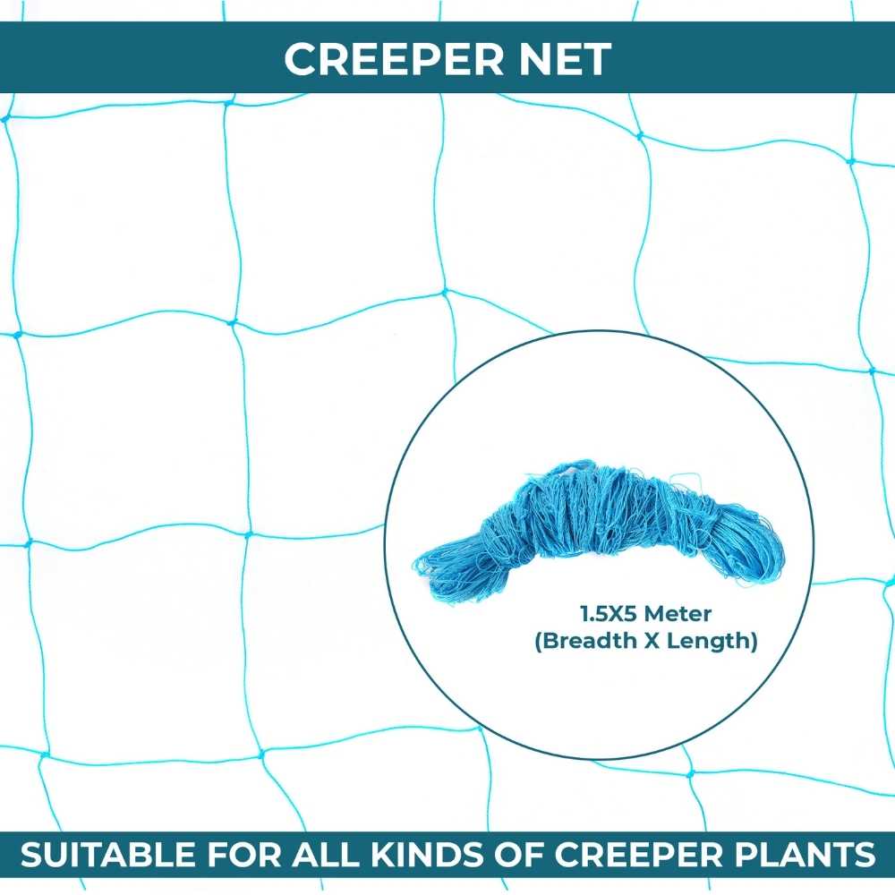 Creeper Plant Support Net – 1.5m x 5m | Heavy-Duty Blue Climbing Net f