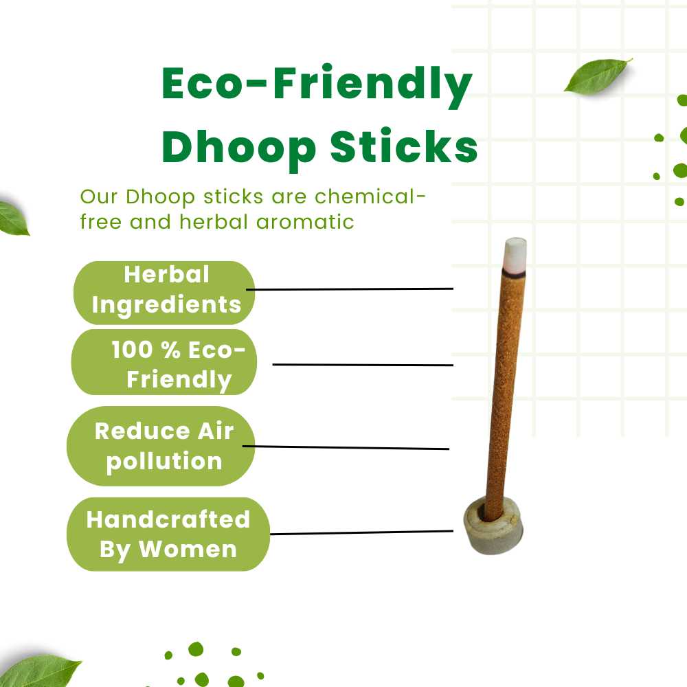 Premium Cow Dung Organic Dhoop Stick With Stand - OrganicBazar